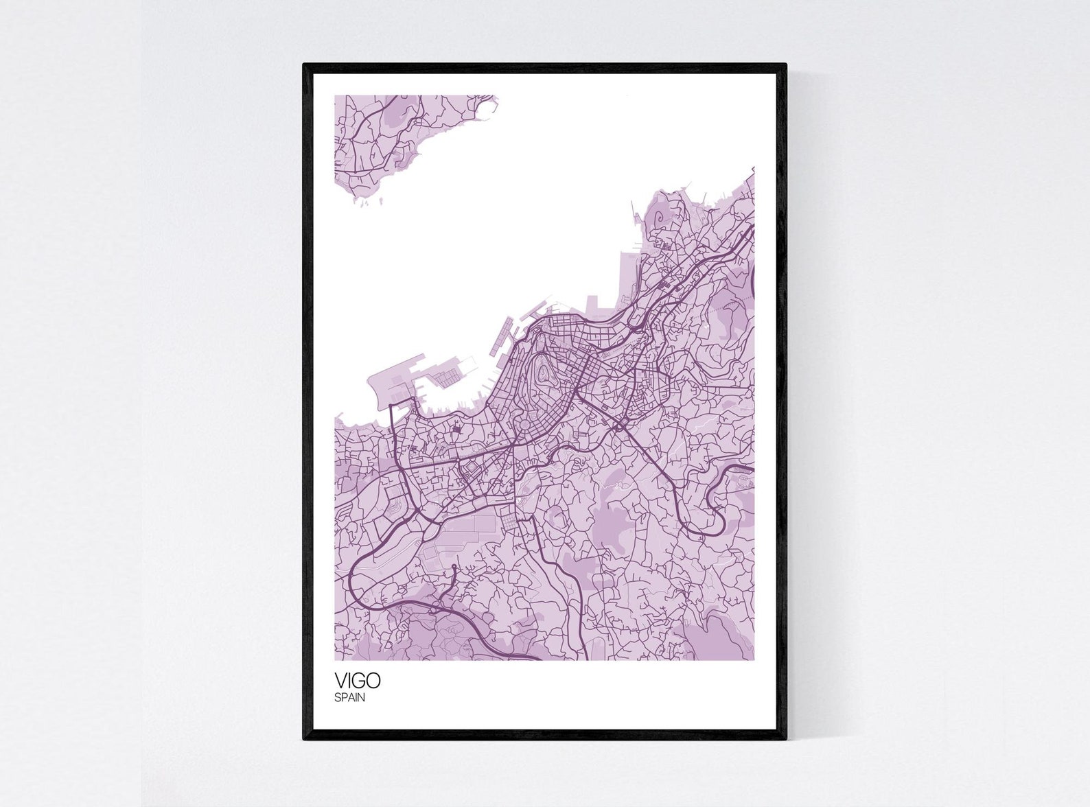 Vigo Spain Map Art Print Many Colours Art Quality Paper | Etsy