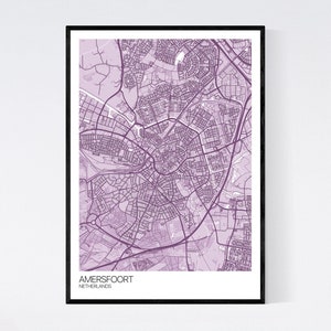 Amersfoort, Netherlands Map Art Print Many Colours 350gsm Art Quality ...
