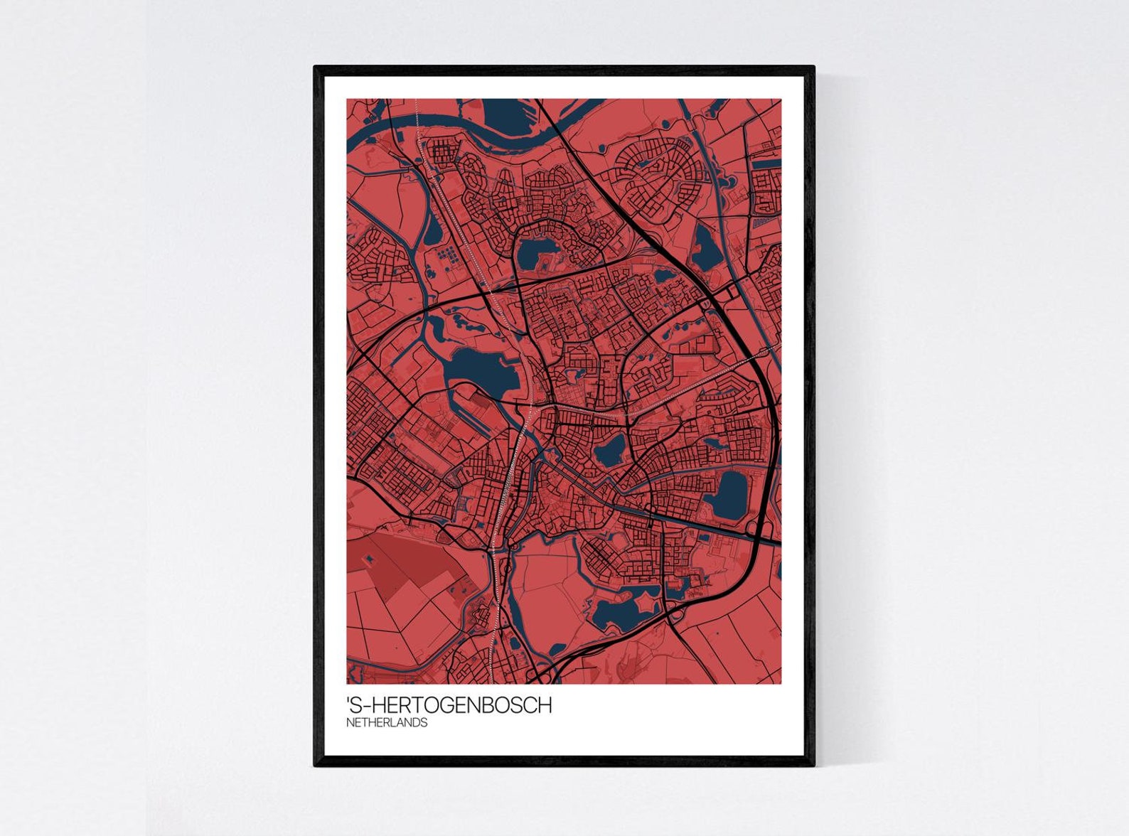 S-Hertogenbosch Den Bosch Netherlands Map Art Print Many | Etsy
