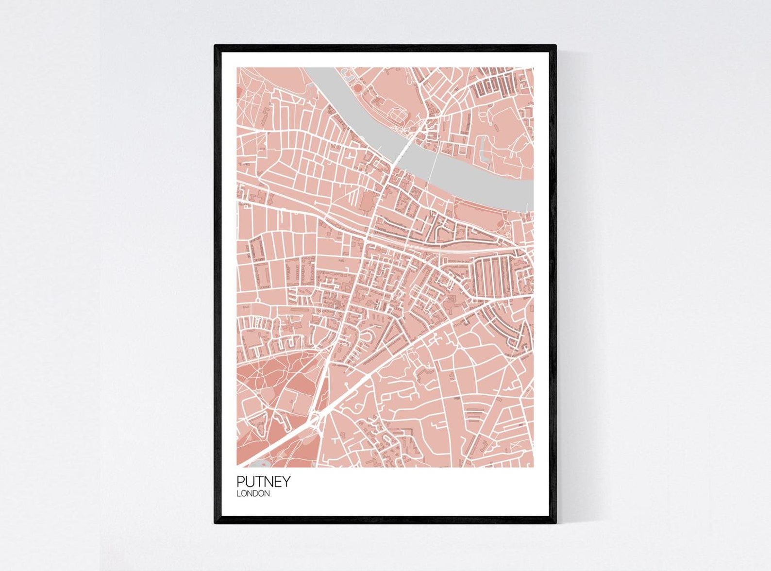 Putney London Map Art Print Many Colours 350gsm Art - Etsy