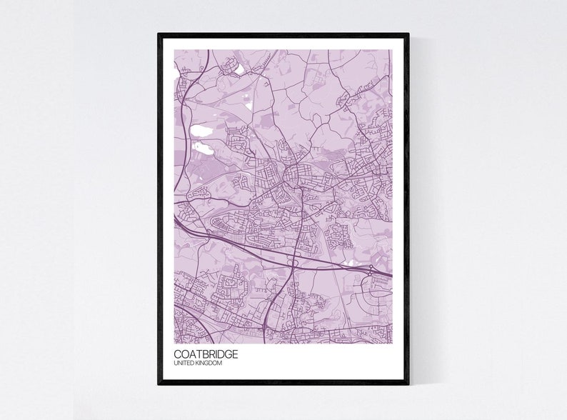 Coatbridge Scotland City Map Art Print Many Styles 350gsm | Etsy