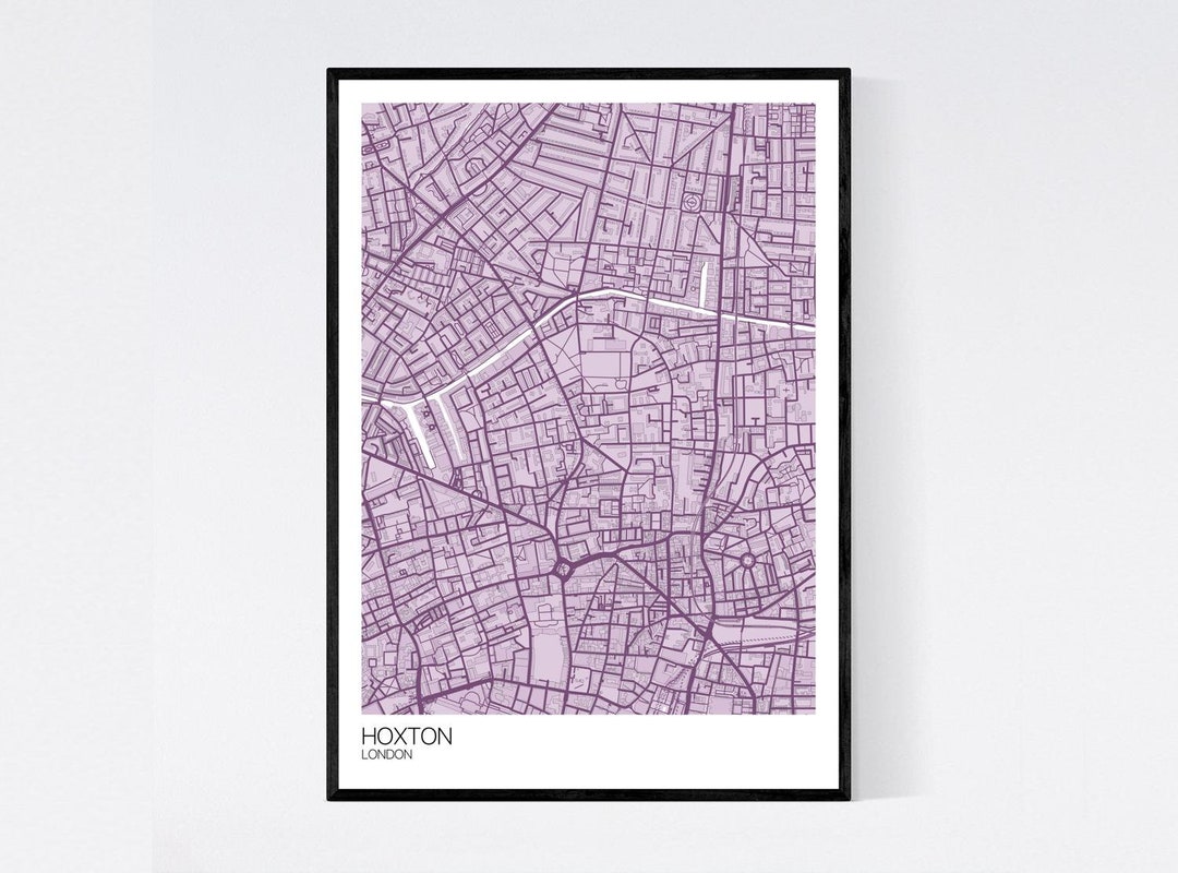 Hoxton London Map Art Print Many Colours 350gsm Art - Etsy