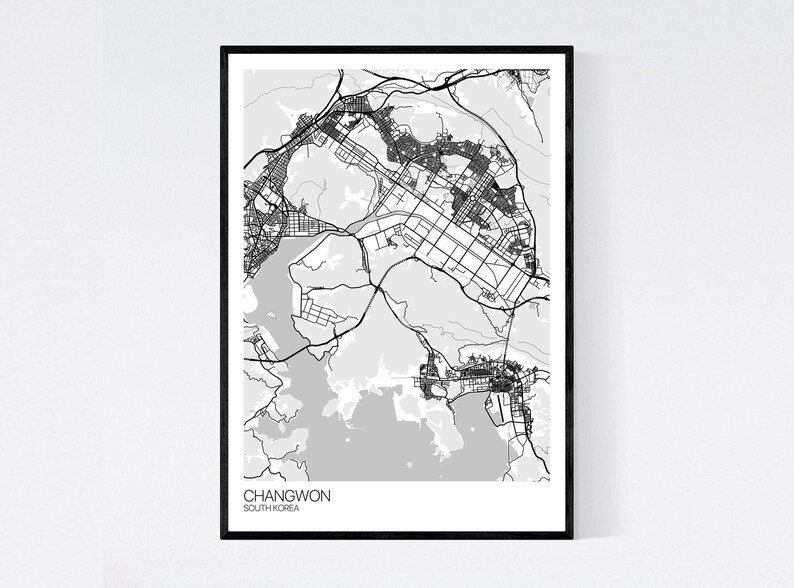 Changwon South Korea Map Art Print Many Styles Art - Etsy