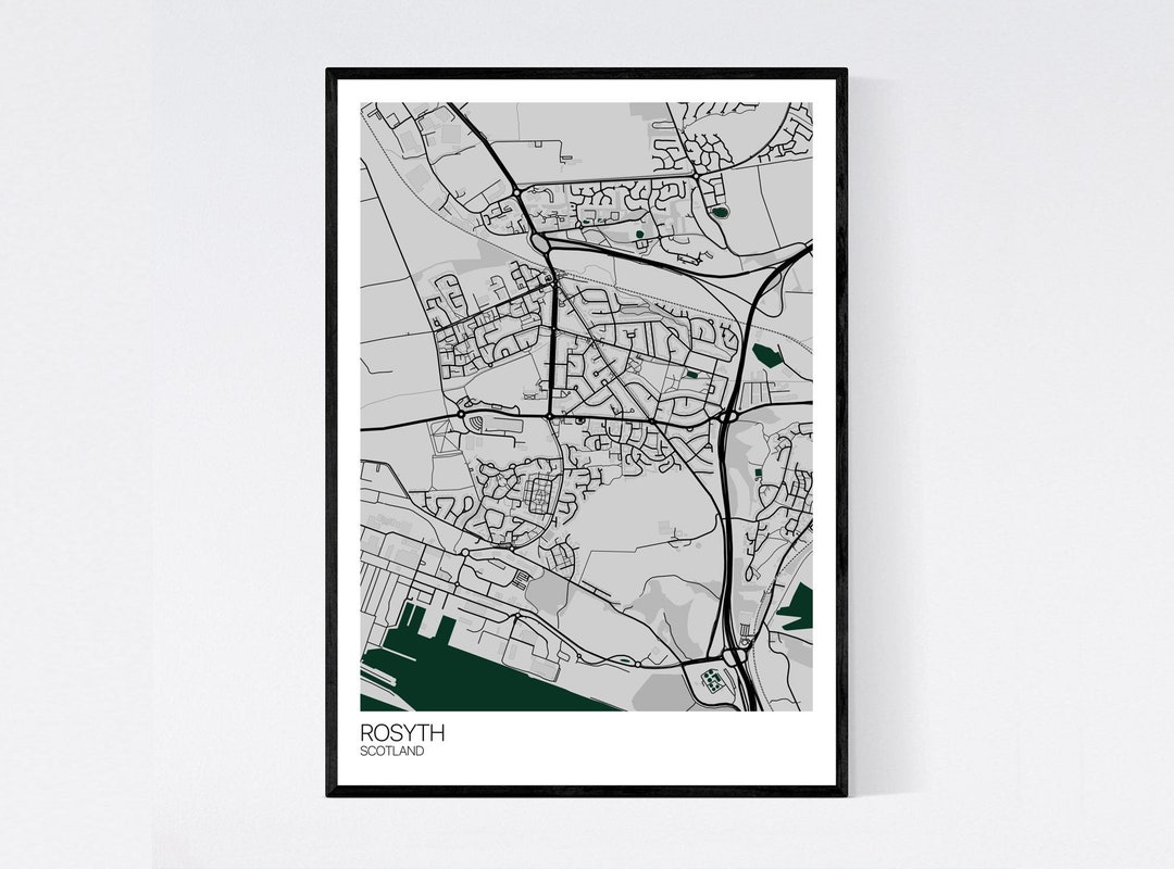 Rosyth, Scotland Map Art Print Many Styles 350gsm Art Quality Paper ...