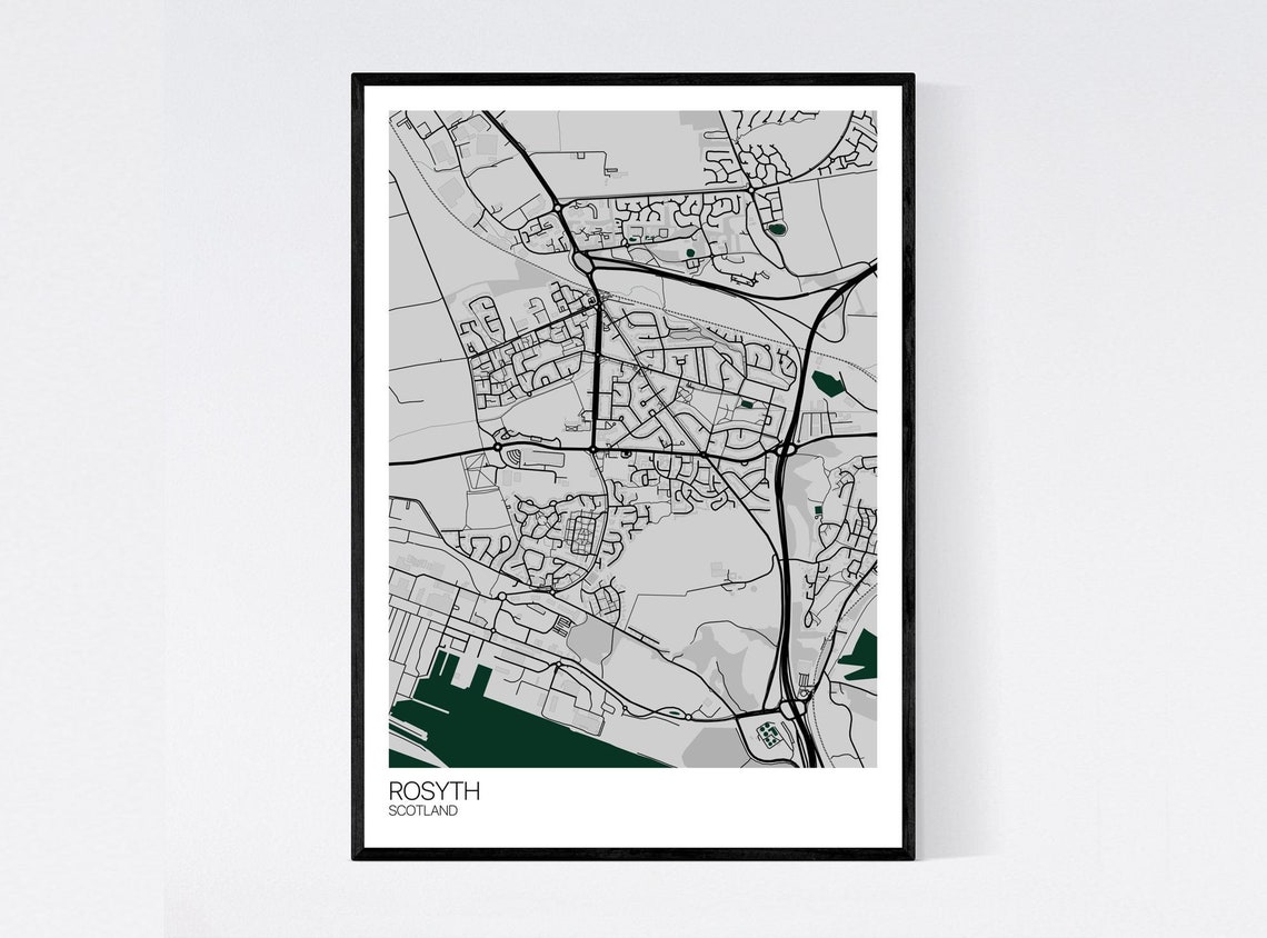 Rosyth Scotland Map Art Print Many Styles 350gsm Art - Etsy UK