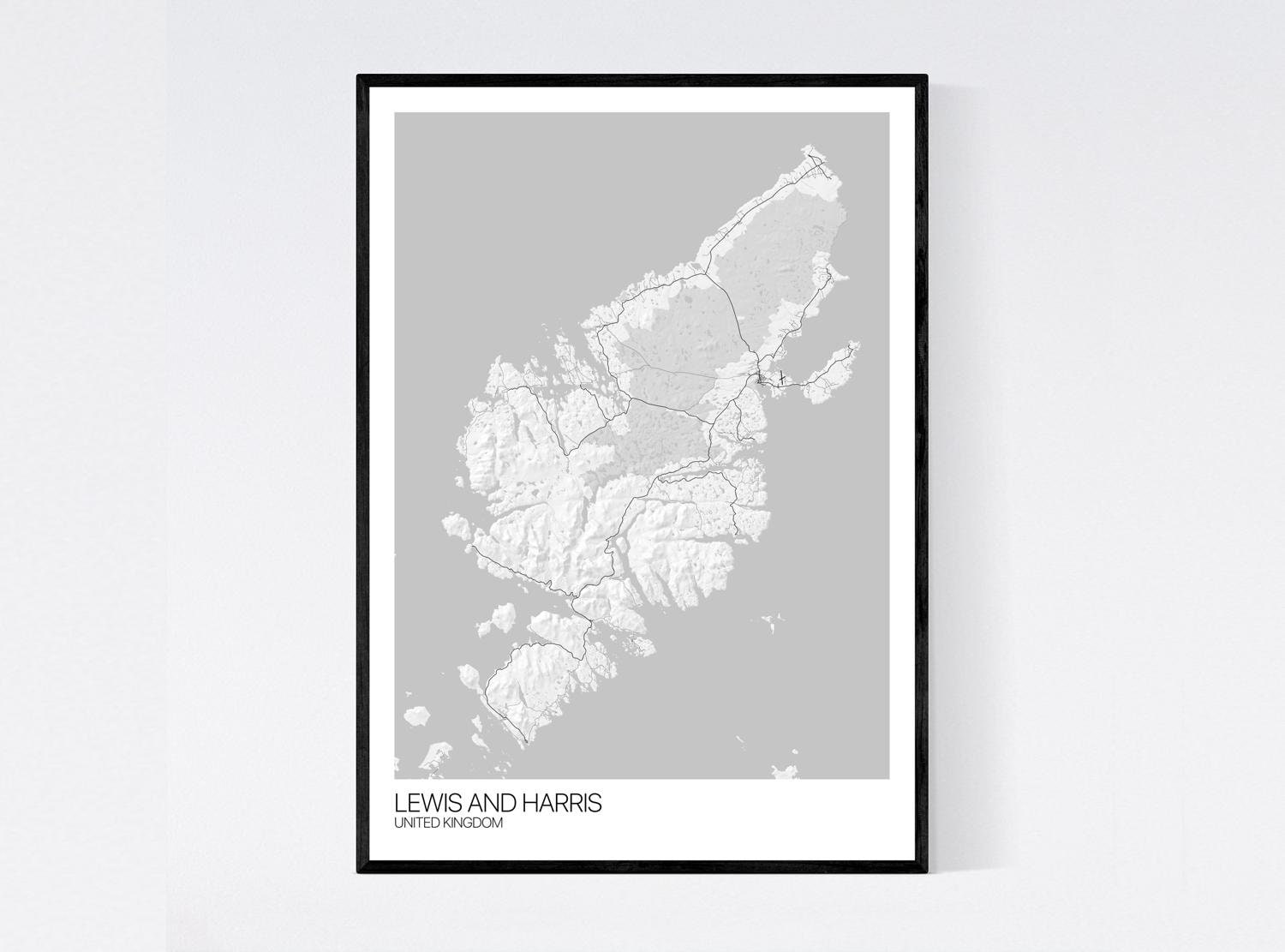 Lewis and Harris Scotland Topographic Map Print Many | Etsy