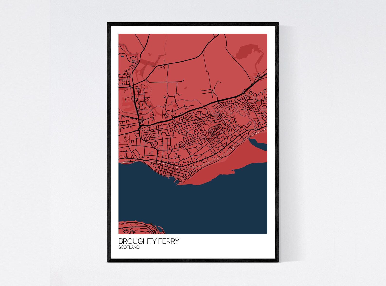 Broughty Ferry Scotland Map Art Print Many Styles 350gsm - Etsy UK