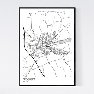 Drogheda City Map Art Print Many Styles 350gsm Art Quality - Etsy