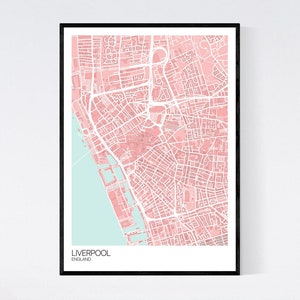 Liverpool City Centre Map Art Print Many Colours 350gsm - Etsy