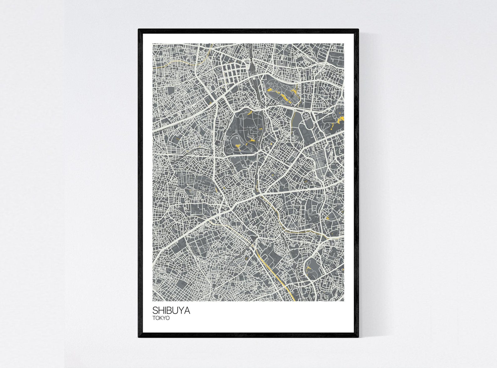 Shibuya Tokyo Map Print Many Colours Fast Delivery | Etsy UK
