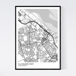 Ellesmere Port United Kingdom Map Print Many Colours Fast - Etsy