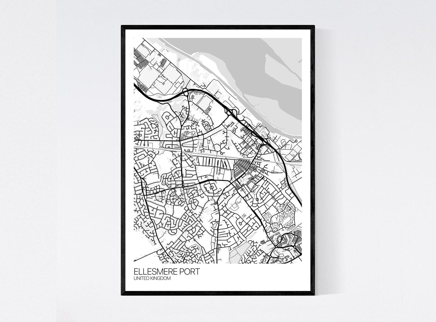 Ellesmere Port United Kingdom Map Print Many Colours Fast - Etsy Canada