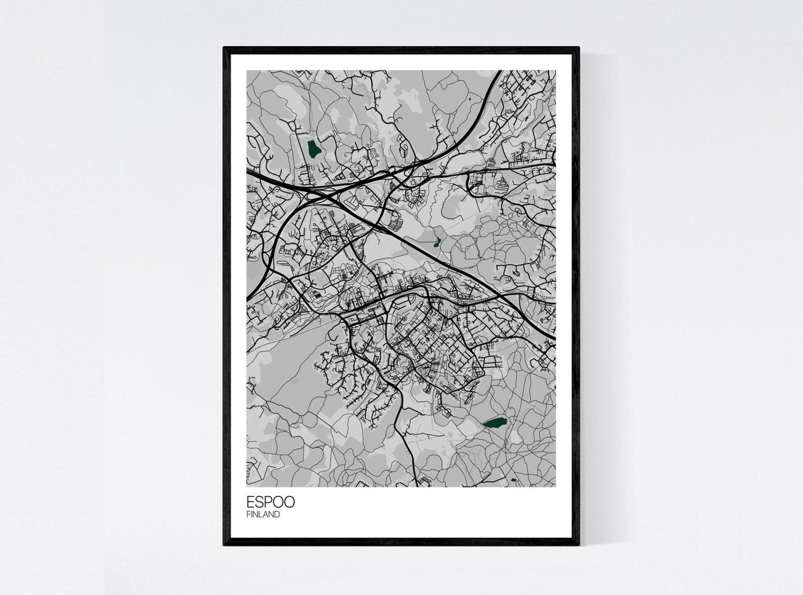 Espoo Finland Map Art Print Many Colours 350gsm Art - Etsy