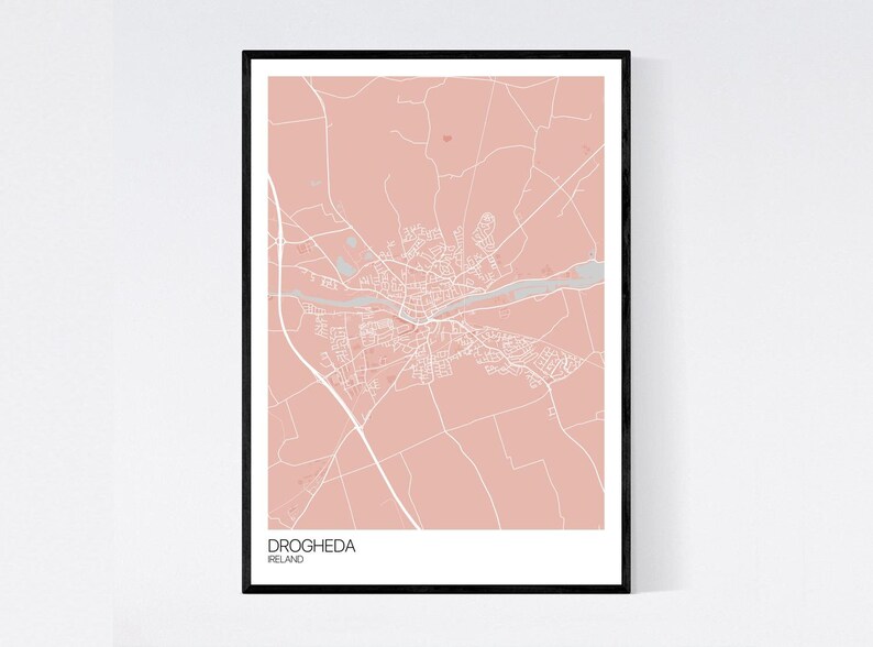 Drogheda City Map Art Print Many Styles 350gsm Art Quality - Etsy