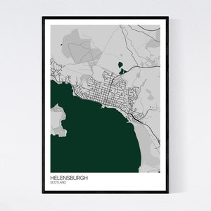 Helensburgh, Scotland Map Art Print Many Styles 350gsm Art Quality ...