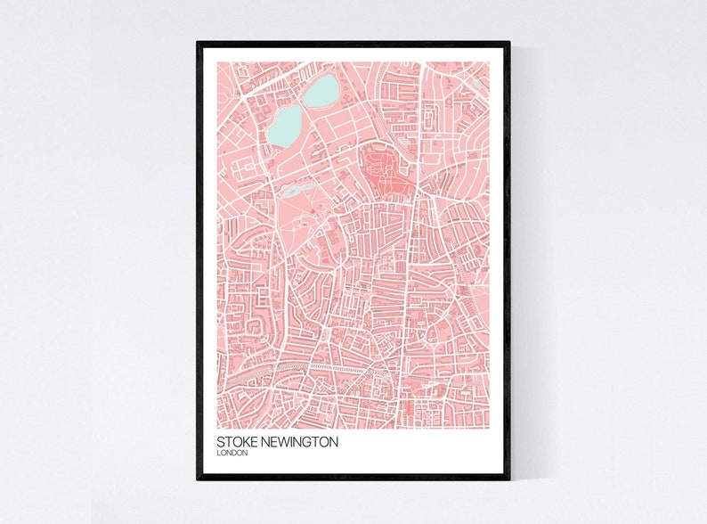 Stoke Newington London Map Art Print Many Colours 350gsm | Etsy