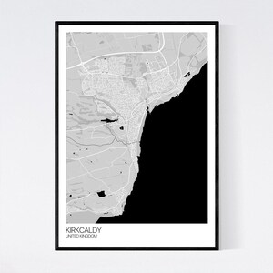 Kirkcaldy, Scotland City Map Art Print Many Styles 350gsm Art Quality ...
