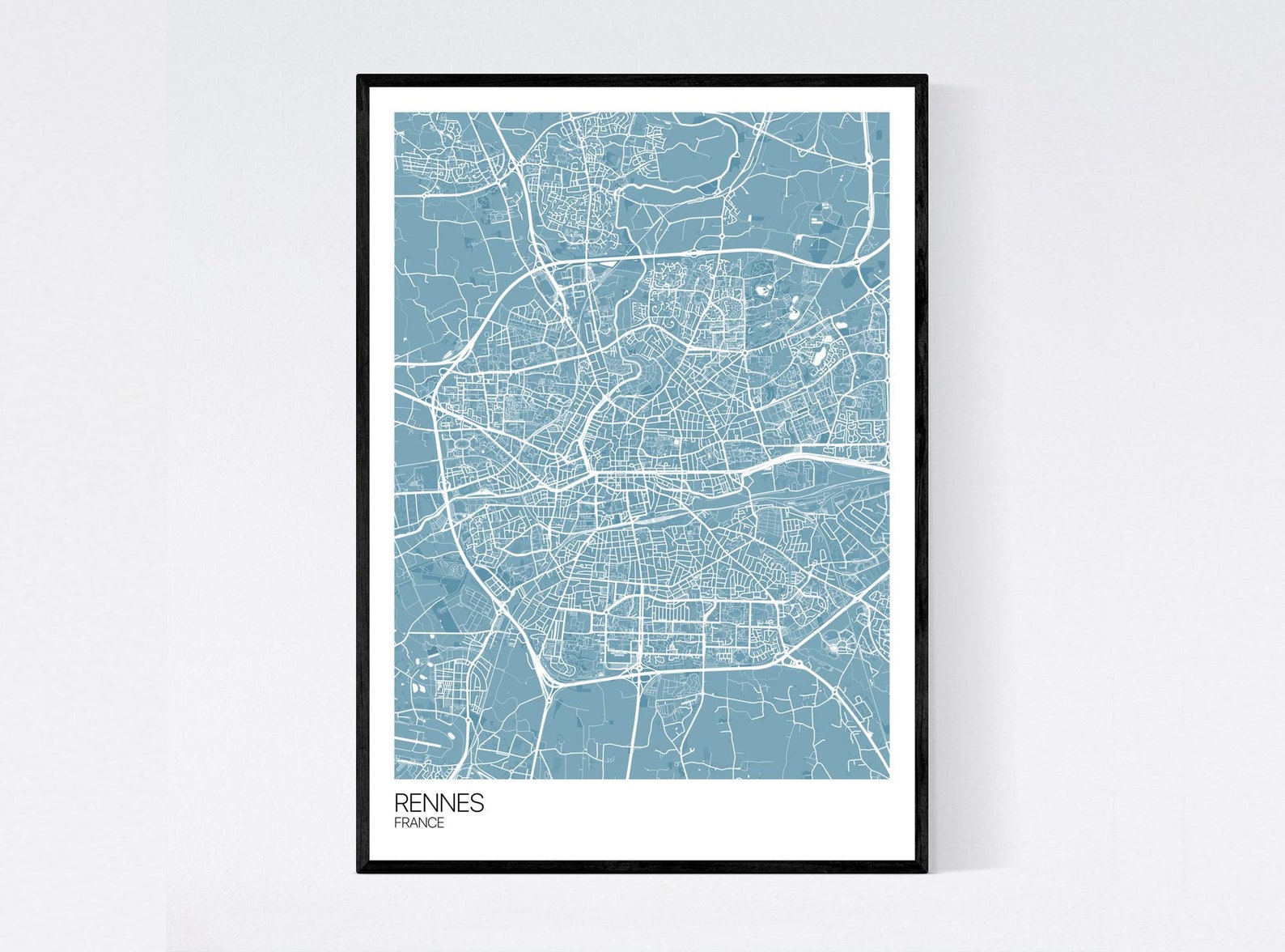 Rennes France Map Art Print Many Colours 350gsm Art | Etsy