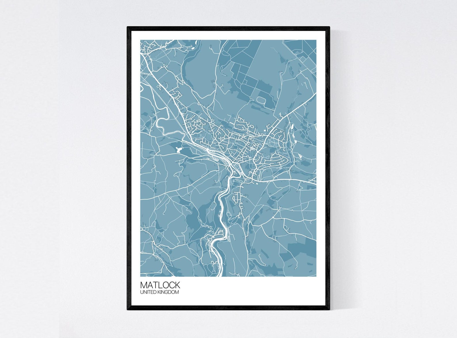 Matlock Map Print Many Colours Fast Delivery Scandi // | Etsy