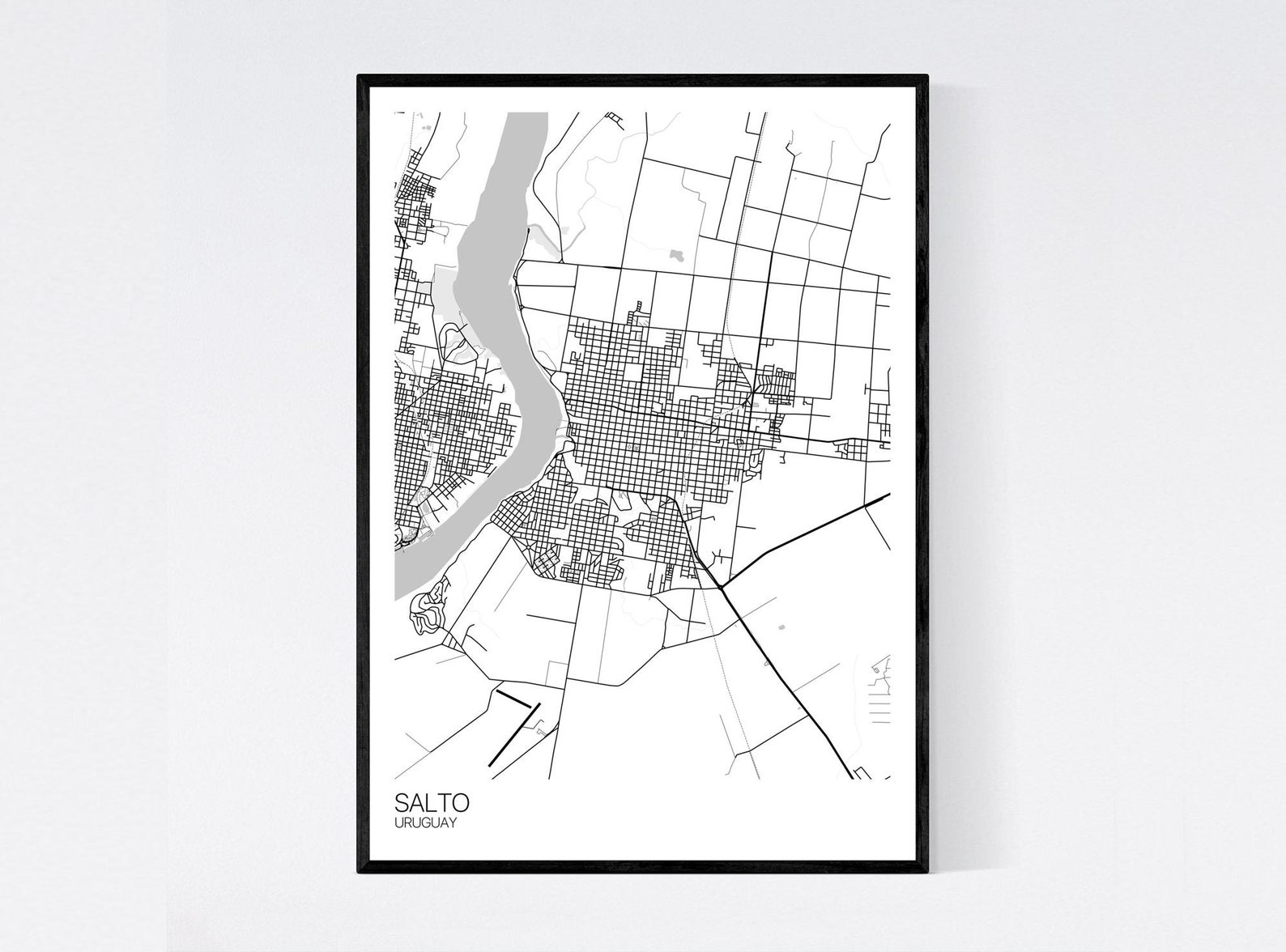Salto Uruguay Map Art Print Many Styles 350gsm Art - Etsy