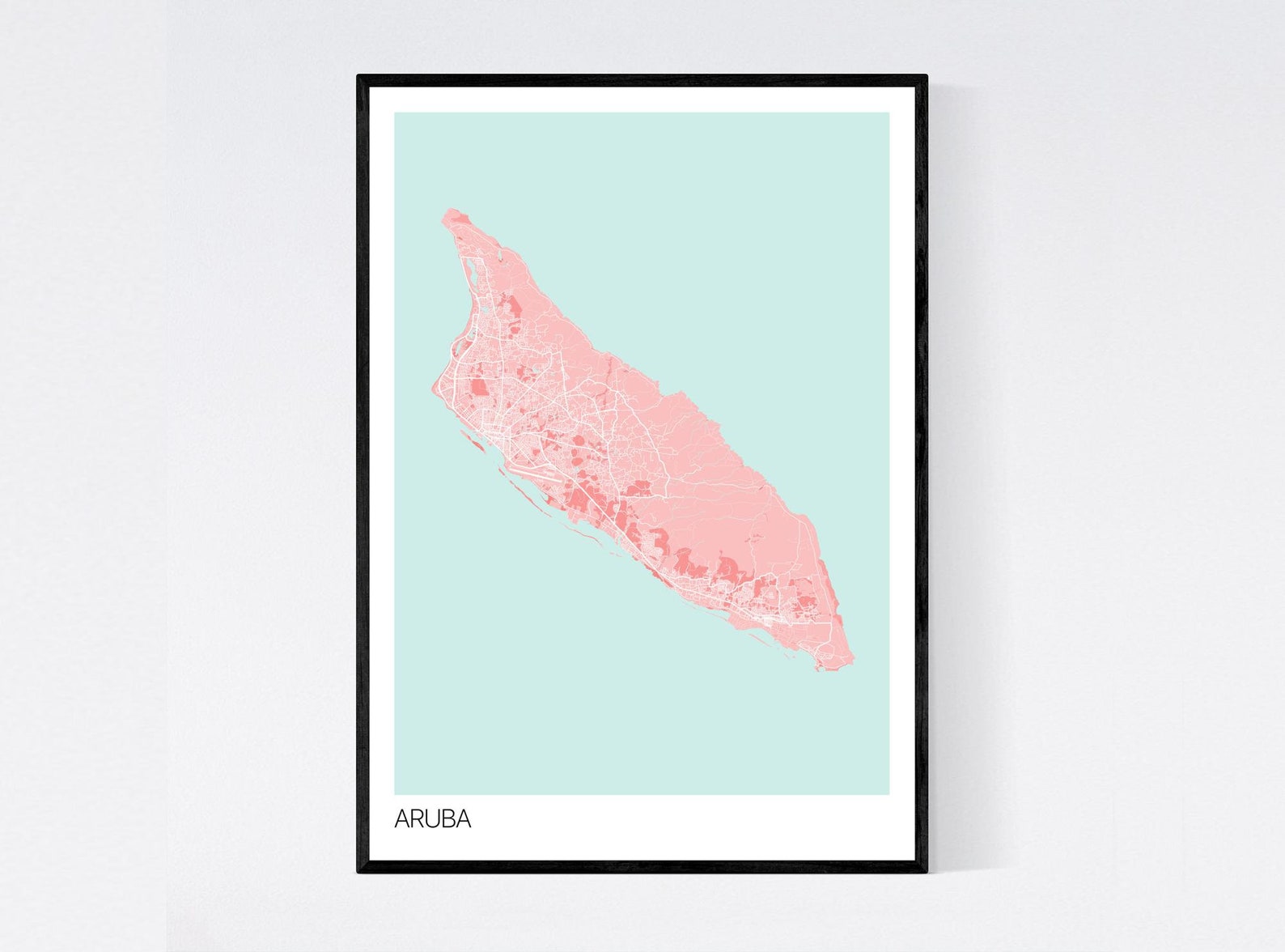 Aruba Map Art Print Many Styles 350gsm Art Quality Paper | Etsy