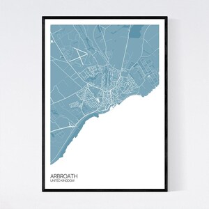 Arbroath, Scotland City Map Art Print Many Styles 350gsm Art Quality ...