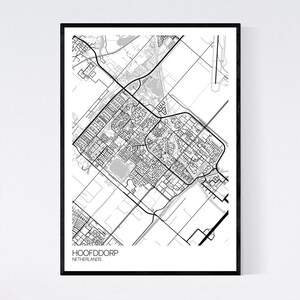 Hoofddorp Netherlands Map Art Print Many Colours 350gsm - Etsy