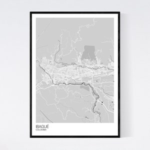 Ibague, Colombia Map Art Print Many Styles 350gsm Art Quality Paper ...