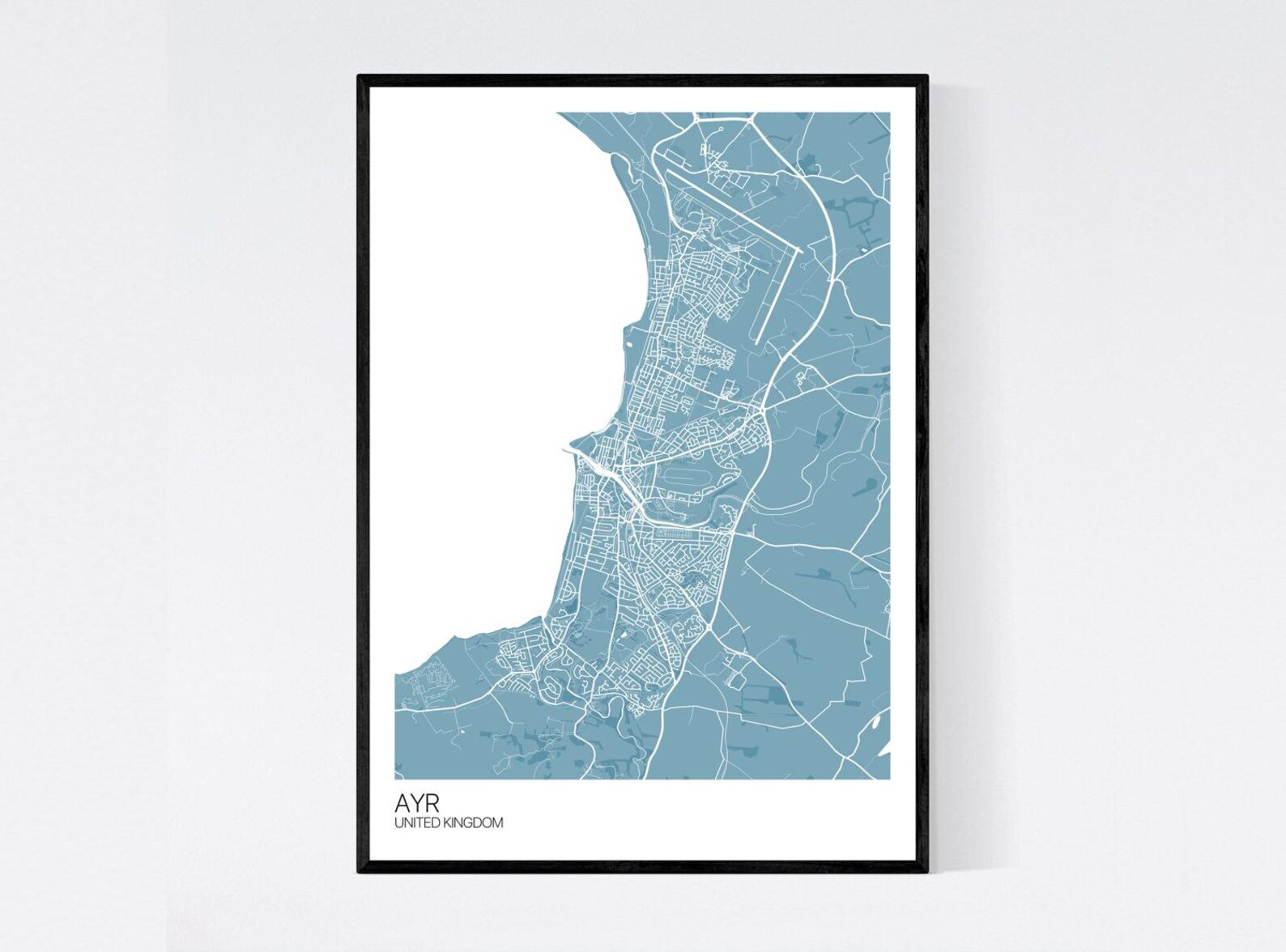 Ayr Scotland City Map Art Print Many Styles 350gsm Art | Etsy