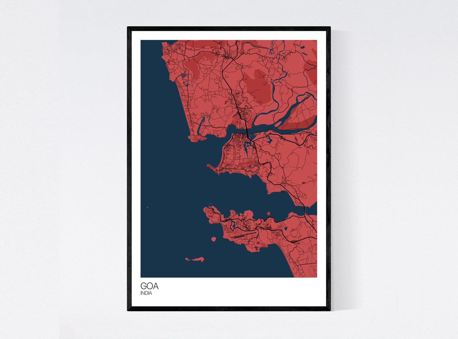 Goa India Map Art Print Many Styles Art Quality Paper | Etsy UK