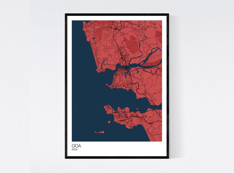 Goa India Map Art Print Many Styles Art Quality Paper | Etsy UK