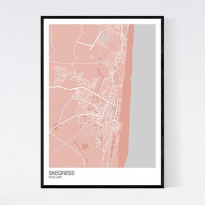 Skegness England Map Art Print Many Styles 350gsm Art - Etsy