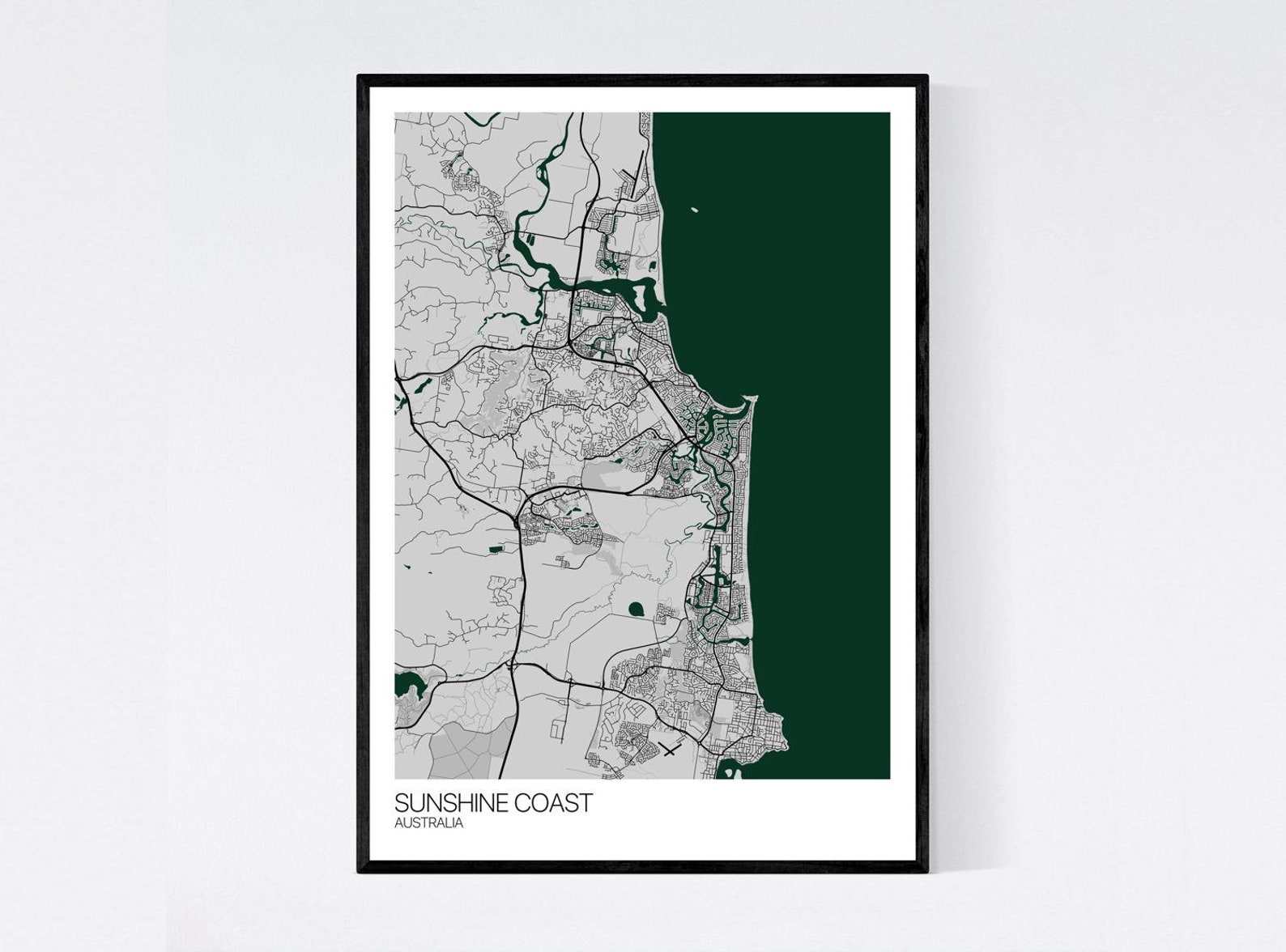 Sunshine Coast Map Print Many Colours Fast Delivery - Etsy UK