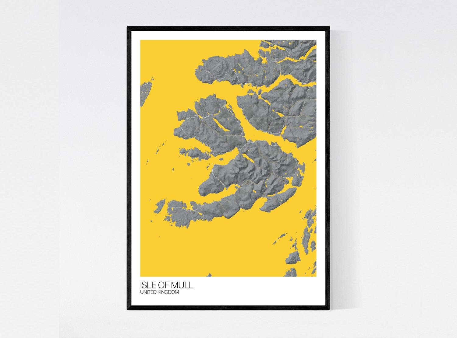 Isle of Mull Scotland Topographic Map Print Many Colours | Etsy