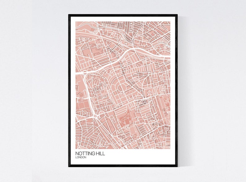 Notting Hill London Map Art Print Many Colours 350gsm Art - Etsy