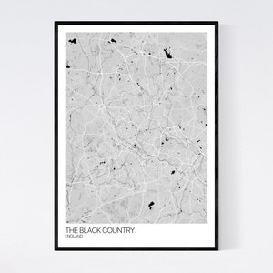 The Black Country, England Map Art Print Many Styles 350gsm Art Quality ...