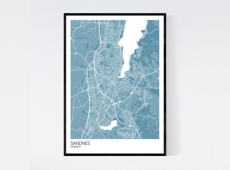 Sandnes Norway Map Art Print Many Colours 350gsm Art - Etsy