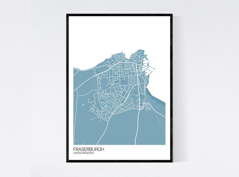 Fraserburgh Scotland City Map Art Print Many Styles | Etsy