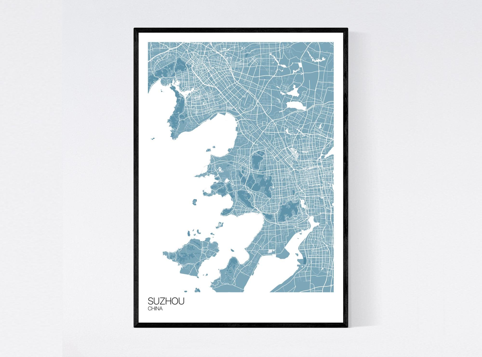 Suzhou China Map Art Print Many Styles Art Quality Paper | Etsy