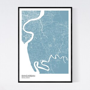 Bandarban Bangladesh Map Art Print Many Styles Art | Etsy