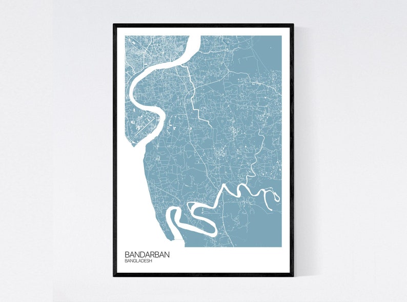 Bandarban Bangladesh Map Art Print Many Styles Art - Etsy