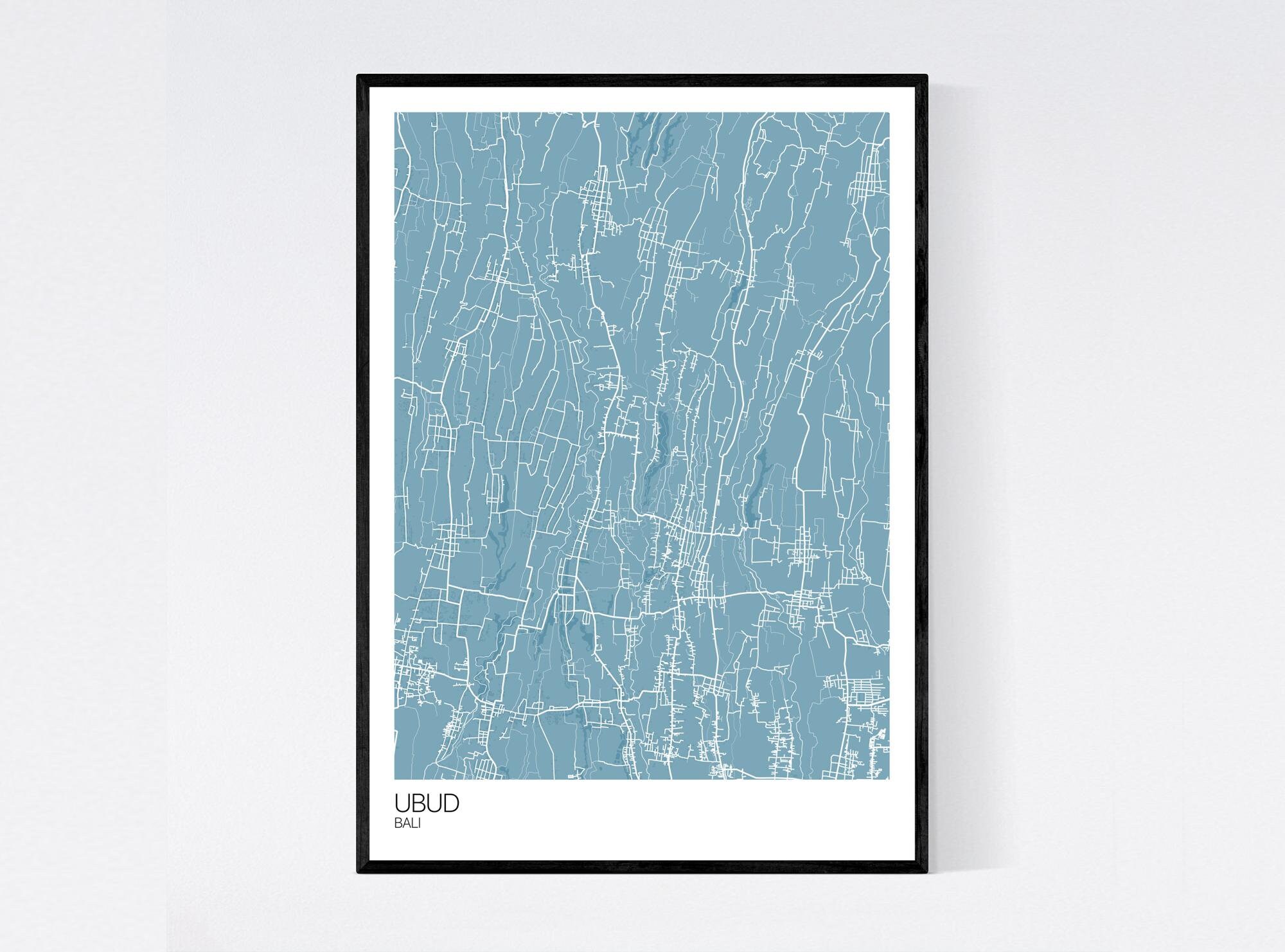 Ubud Bali Map Art Print Many Styles Art Quality Paper | Etsy