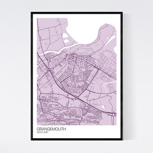 Grangemouth Scotland Map Art Print Many Styles 350gsm Art - Etsy