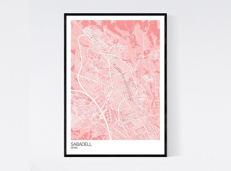 Sabadell Spain Map Art Print Many Colours Art Quality | Etsy
