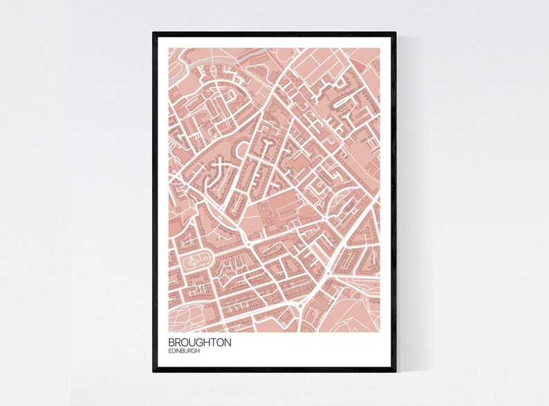 Broughton Edinburgh City Map Art Print Many Colours - Etsy