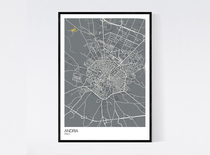 Andria Italy Map Art Print Many Colours Art Quality Paper - Etsy