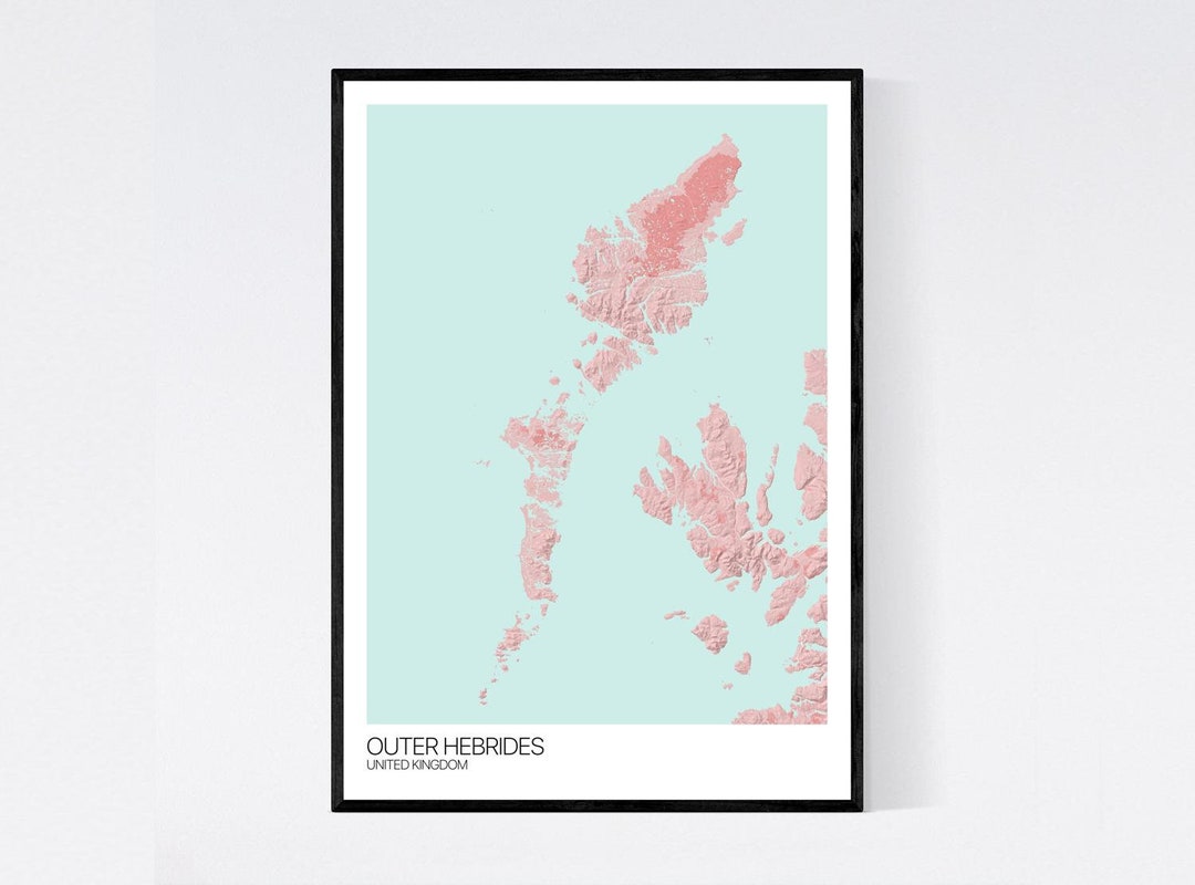 Outer Hebrides Topographic Map Print Many Colours Fast - Etsy UK