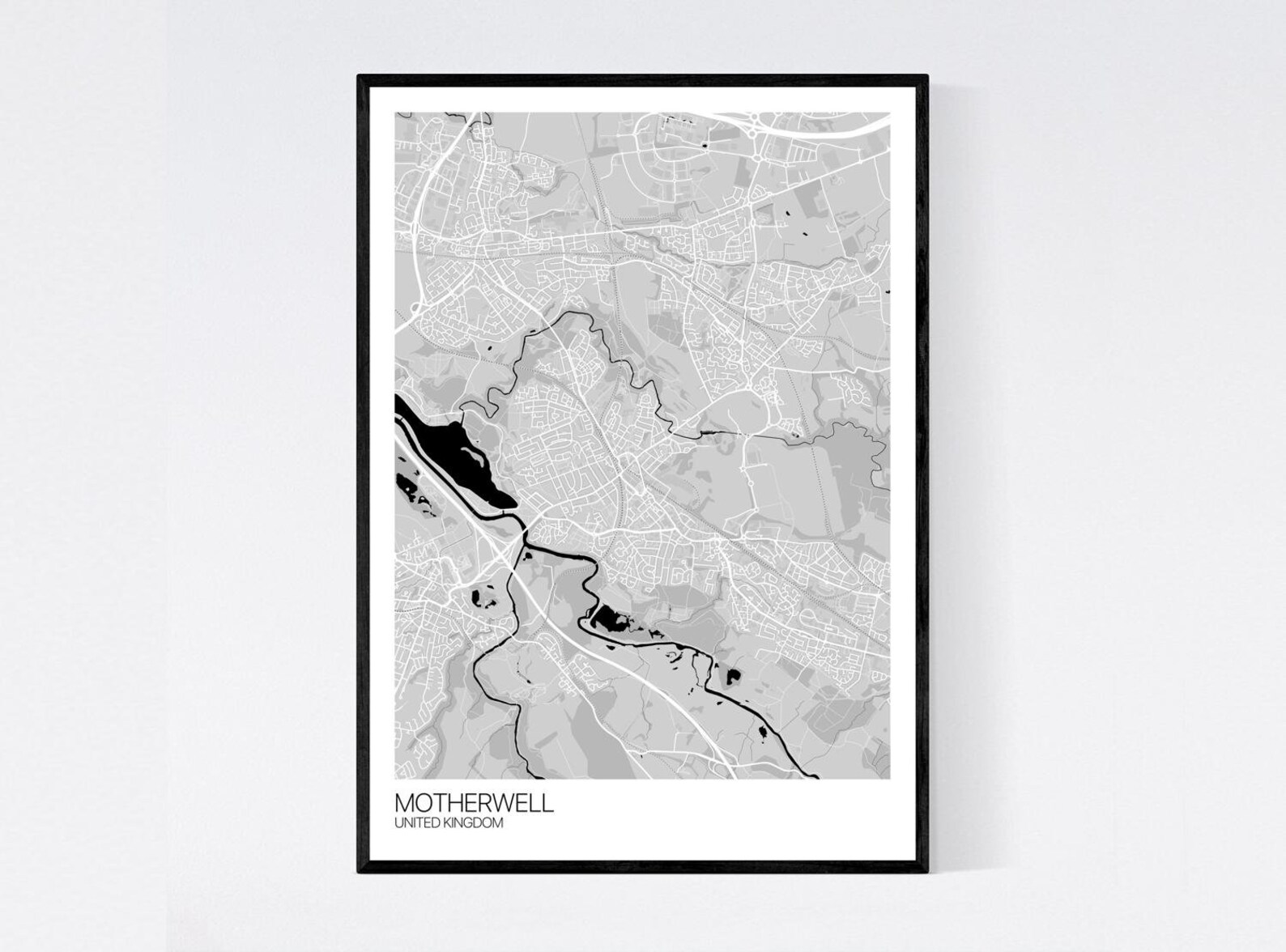 Motherwell Scotland City Map Art Print Many Styles 350gsm | Etsy
