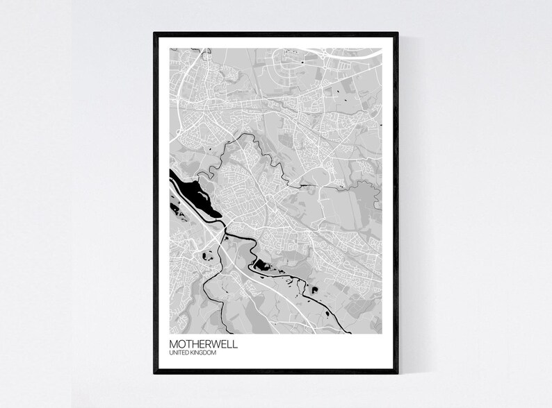 Motherwell Scotland City Map Art Print Many Styles 350gsm | Etsy