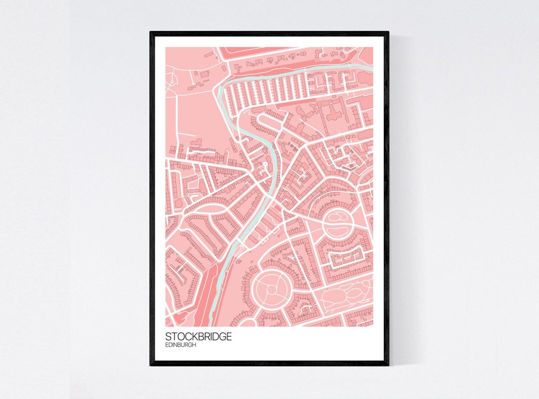 Stockbridge, Edinburgh City Map Art Print - Many Colours - 350gsm Art ...